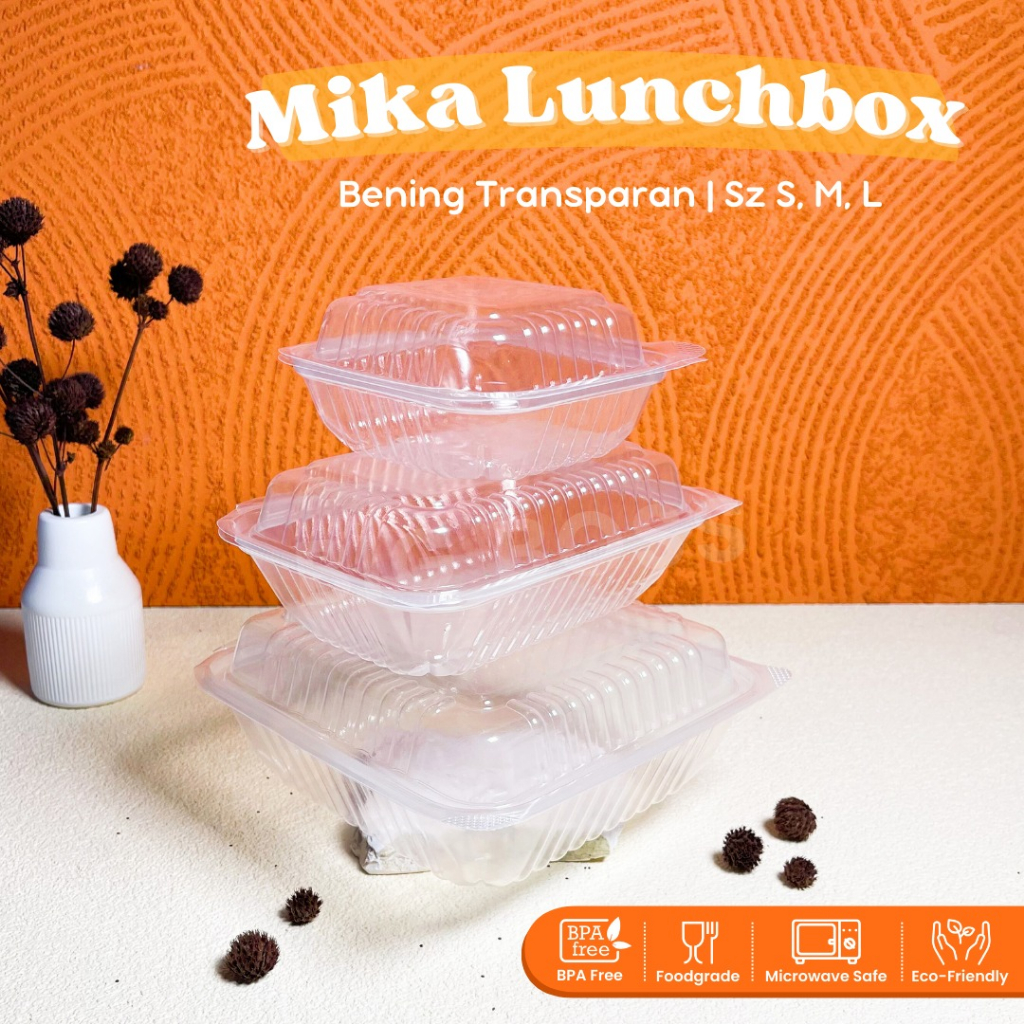 Jual [25PCS] Mika Kotak Makan Plastik Food Grade / Food Pack Kotak ...