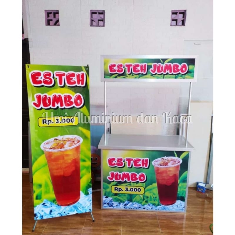 Jual Booth portable es teh jumbo + x banner | Shopee Indonesia
