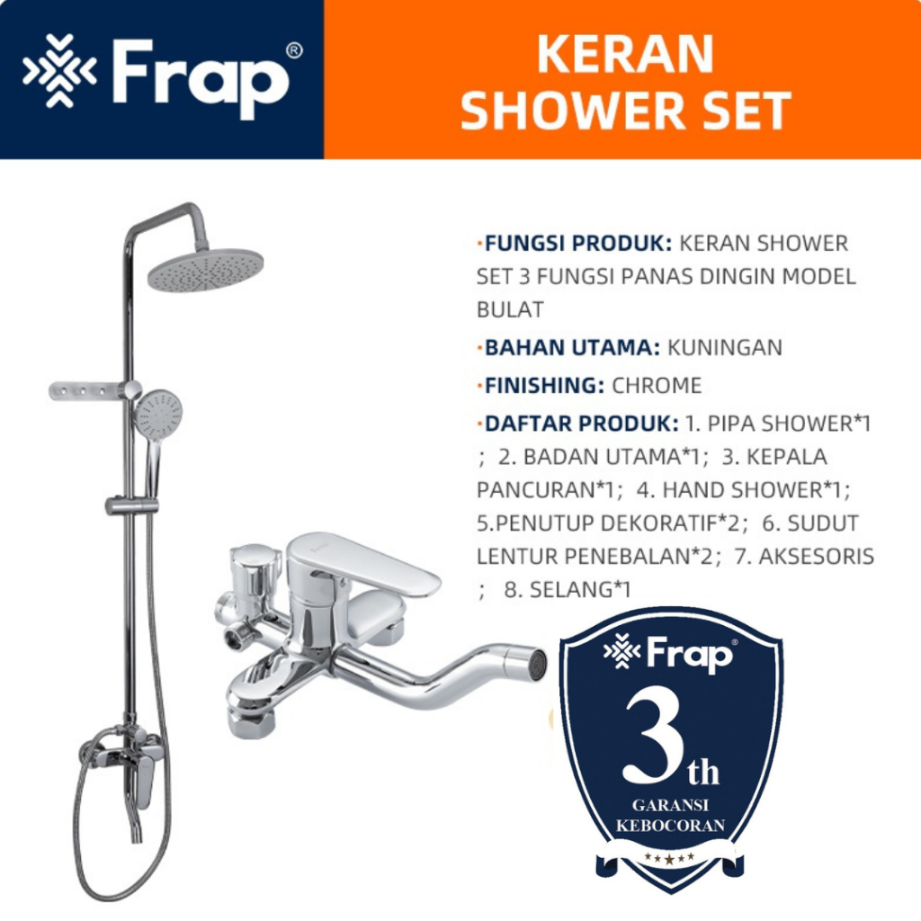 Jual FRAP IF2408 Paket Lengkap Rain Shower Tiang Mandi Air Panas dan Dingin | Shopee Indonesia