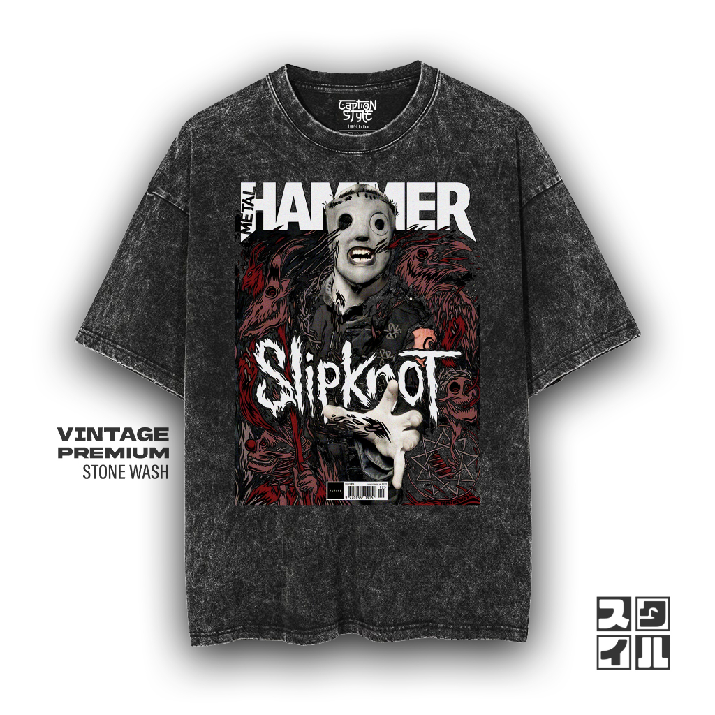 Jual Caption'Style Baju Band Slipknot HAMMER Kaos Stonewash | Kaos ...