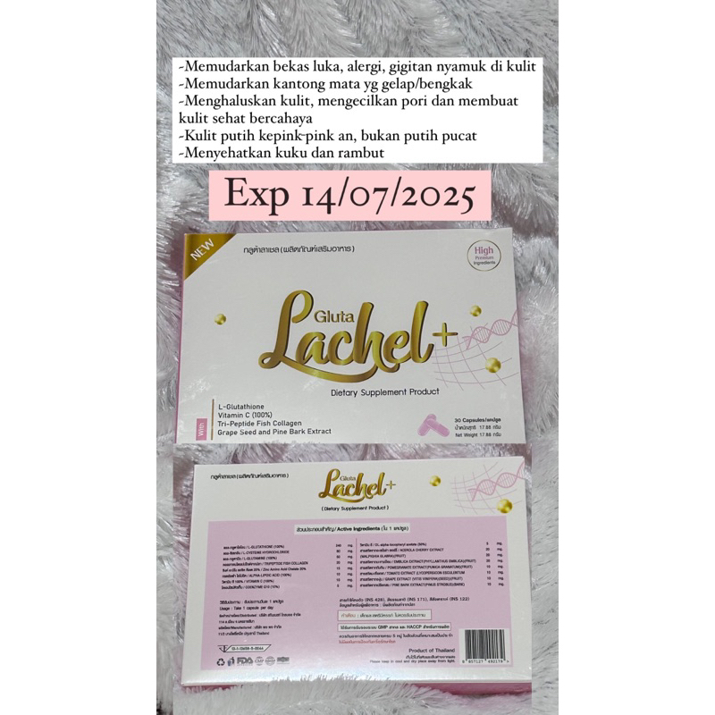 Jual Gluta Lachel / Lapunzel by Skinest, isi 30 capsules / suplement ...