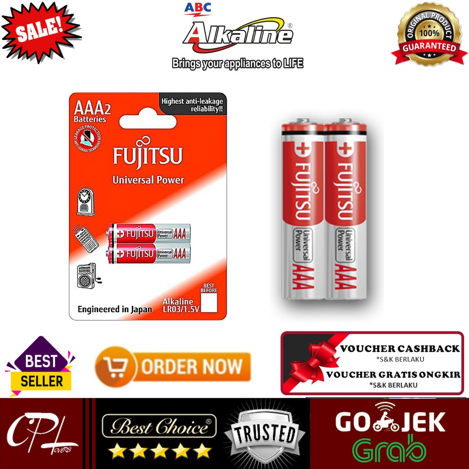 Jual Battery Fujitsu Alkaline AAA isi 2 | Shopee Indonesia