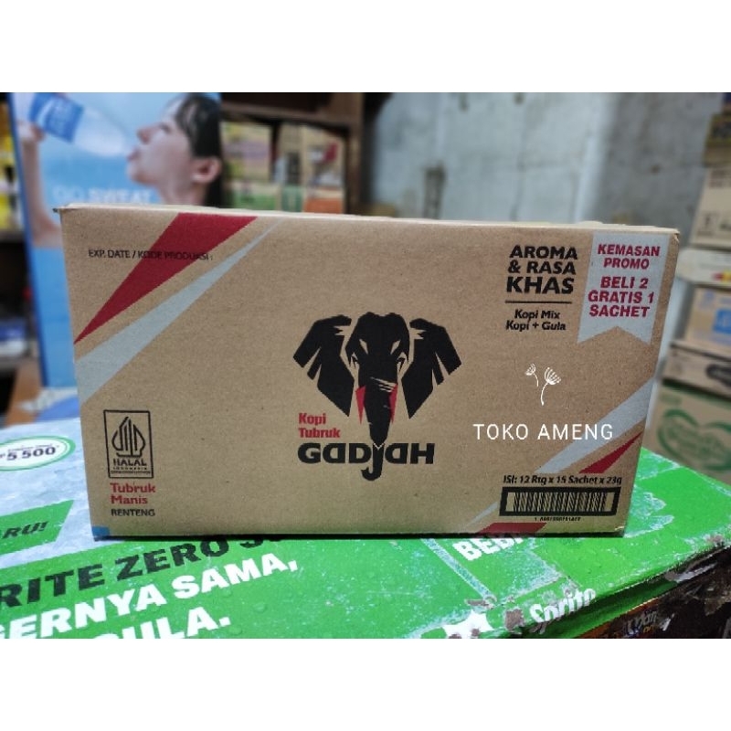 Jual Kopi Gajah Kopi Tubruk Gadjah Kopi Mix - 1 DUS (12 renteng) | Shopee Indonesia