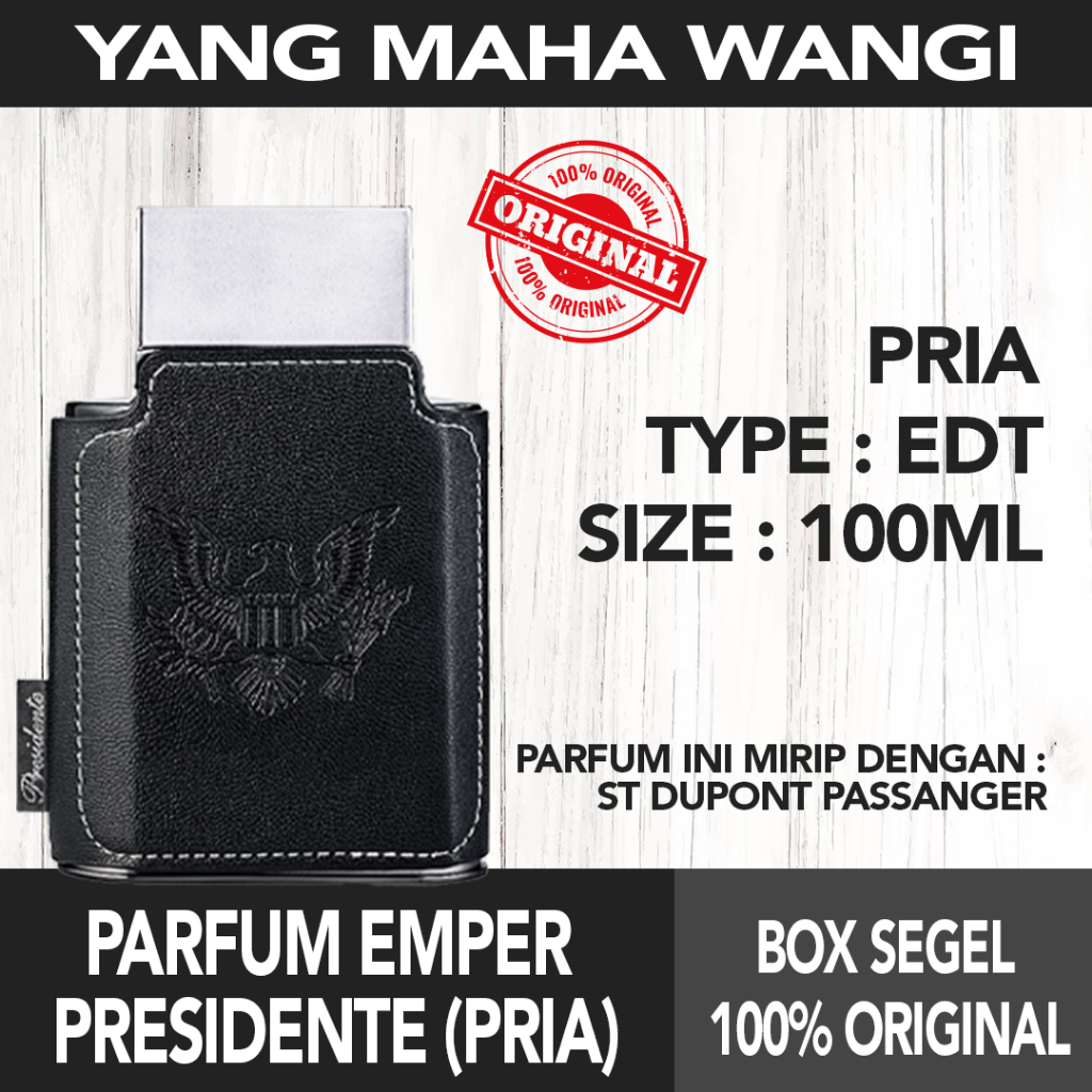 Jual PARFUM ORIGINAL EMPER PRESIDENTE FOR MAN 100ML (BOX SEGEL ...