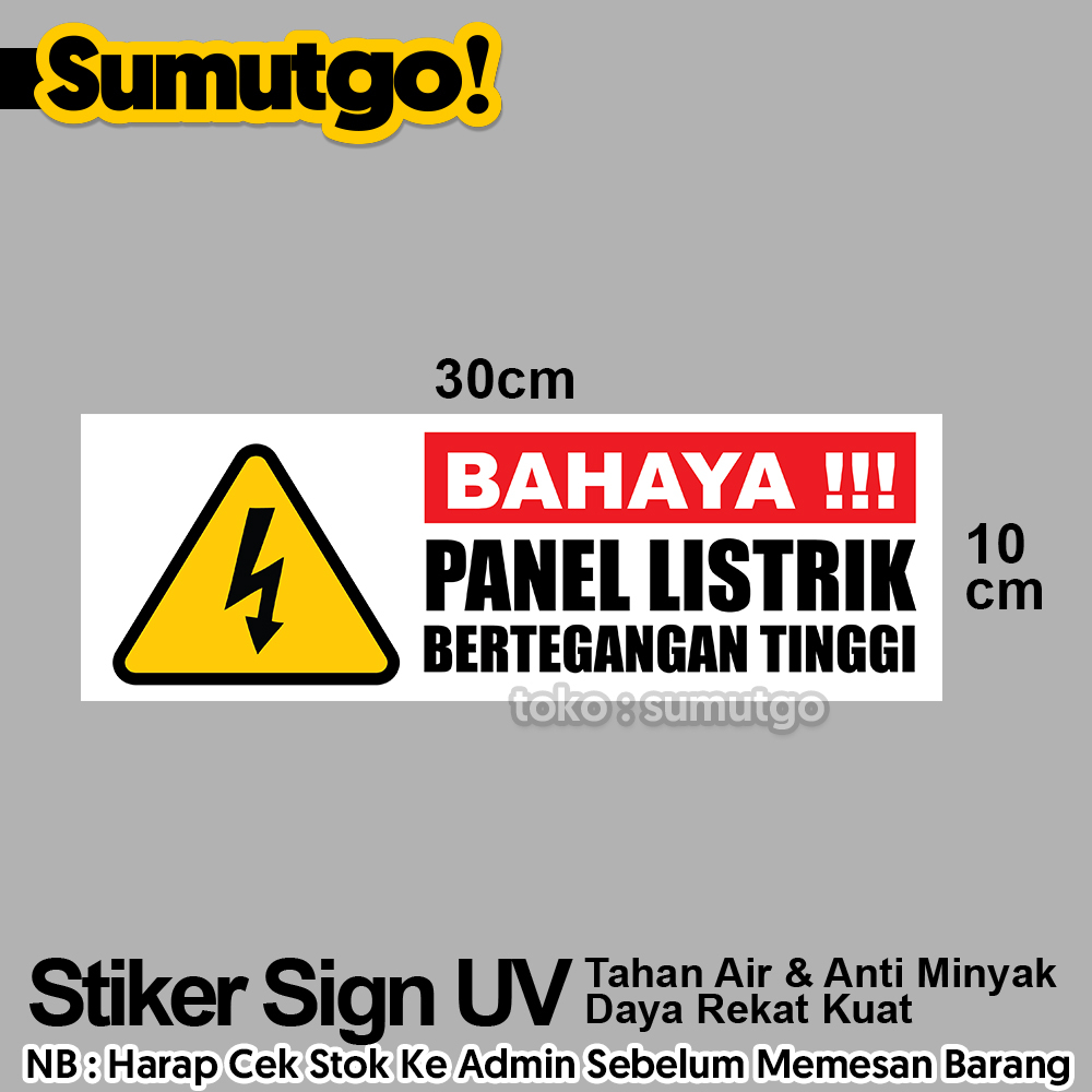 Jual Stiker Bahaya Panel Listrik Bertegangan Tinggi uk 30 x 10 cm ...