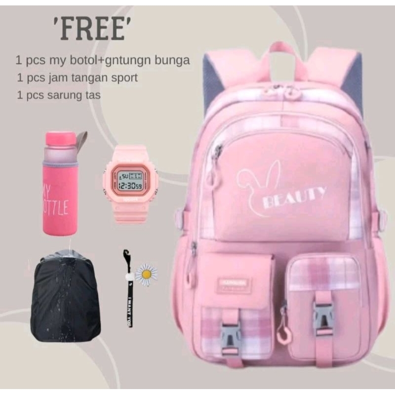 Jual Tas ransel sekolah anak perempuan tas beauty backpack fashion korea untuk anak SD SMP ...