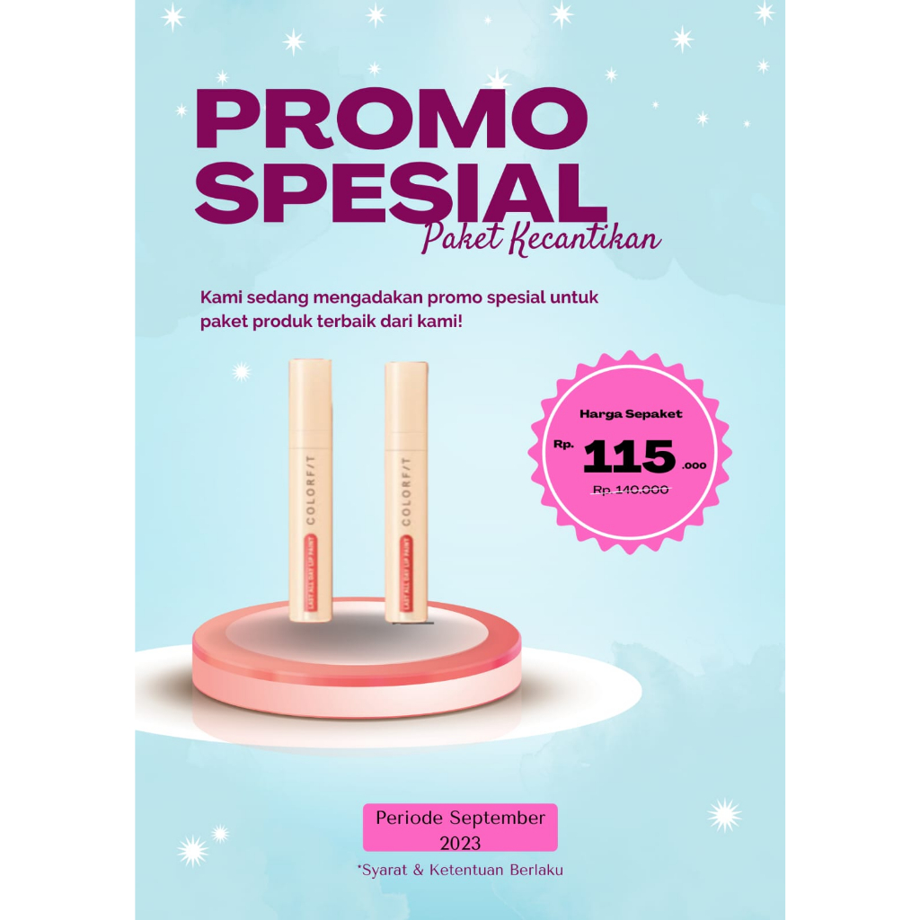Jual Promo spesial bundling last all day lip paint Wardah | Shopee Indonesia