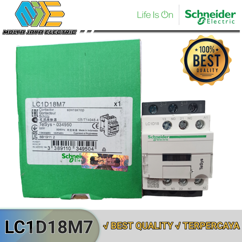 Jual Kontaktor Schneider / Contactor teSys-D LC1D18M7 3p LC1D18 220 VAC ...