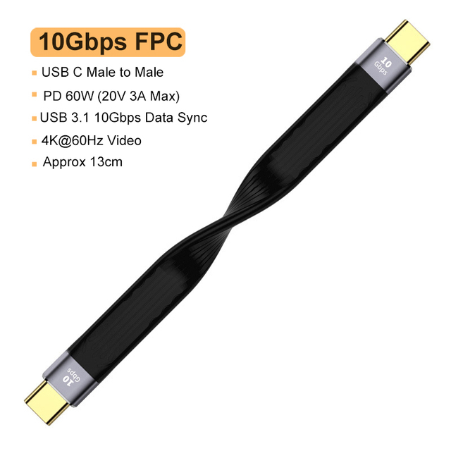 Jual USB 4.0 Gen3 FPC Short Cable PD 240W 5A USB C to Type C 40Gbps 8K ...