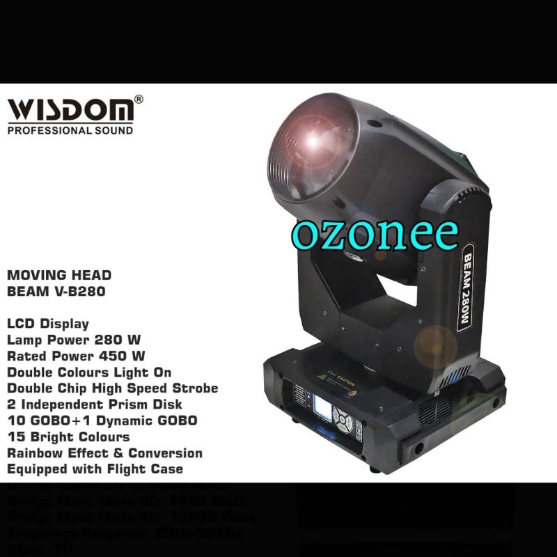 Jual Beam Wisdom VB280 VB-280 Moving Light Head Beam Light Lampu ...