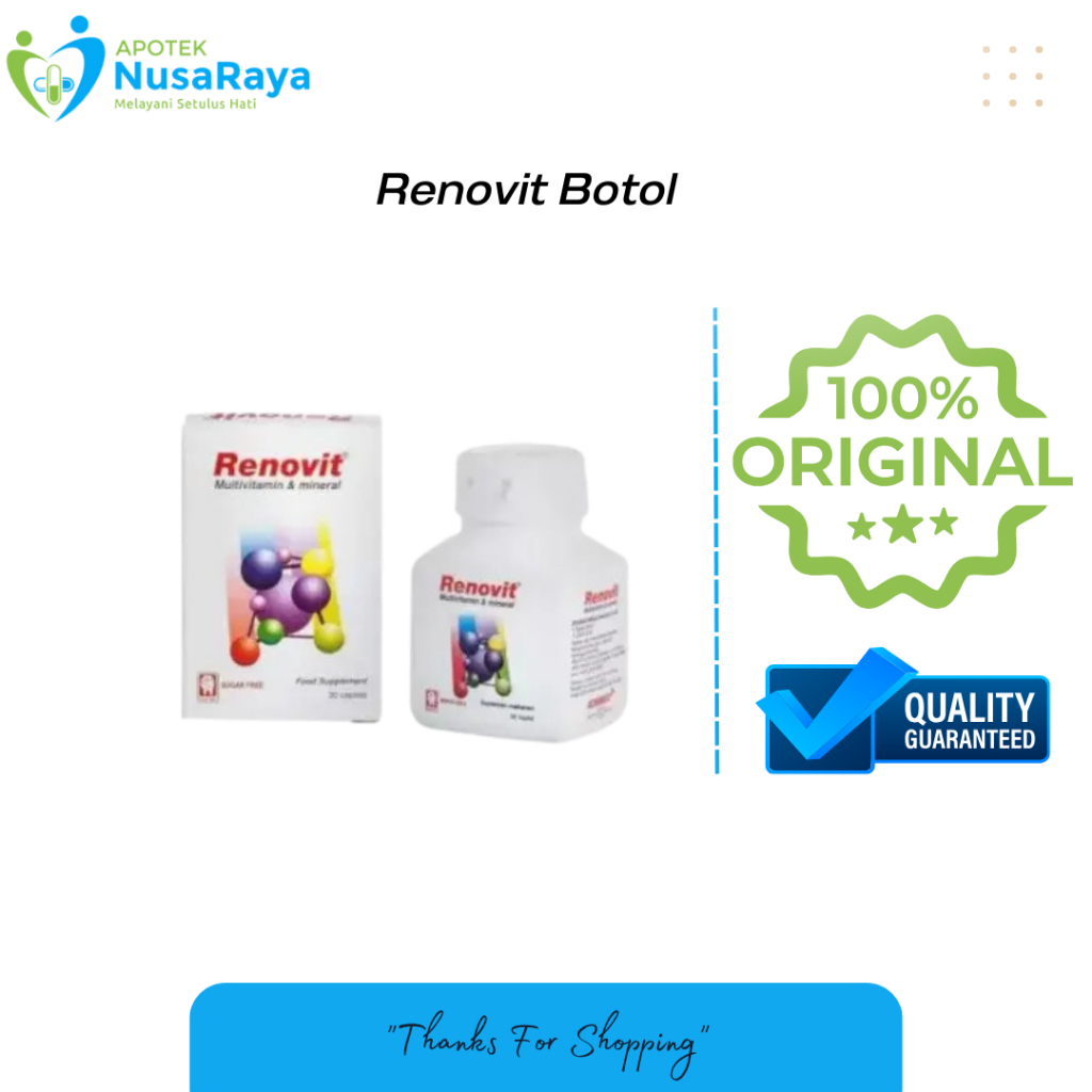 Jual Renovit Multivitamin & Mineral Botol 30 Kandungan Lengkap untuk ...