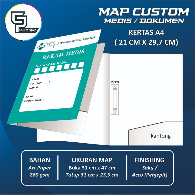 Jual cetak stopmap / map custom Map Penyimpanan Arsip/ DokumenMap RM ...
