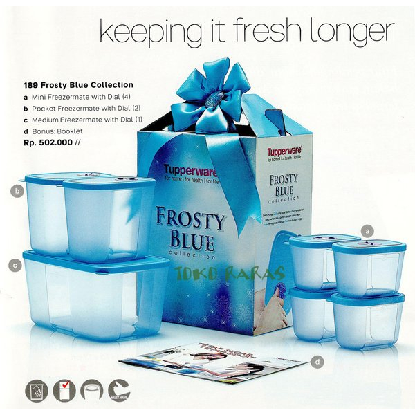 Jual TUPPERWARE FREEZERMATE FROSTY BLUE COLLECTION PAK N STOR Set Wadah ...