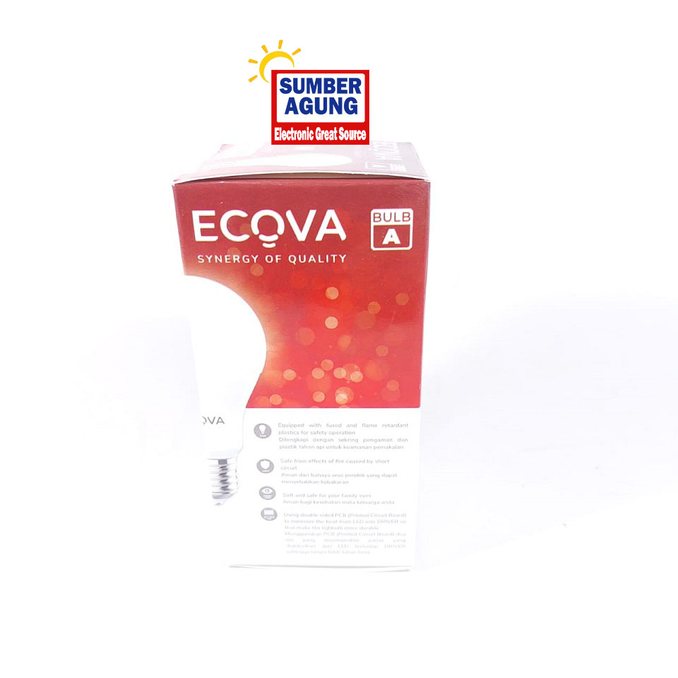 Jual Ecova Lampu LED 5W Bulb A Bulat Cahaya Putih CDL 6500K SNI Produk ...