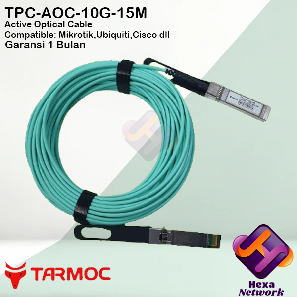 Jual Tarmoc TPC-AOC-10G-15M | SFP+ Active Optical Cable 15 Meter ...