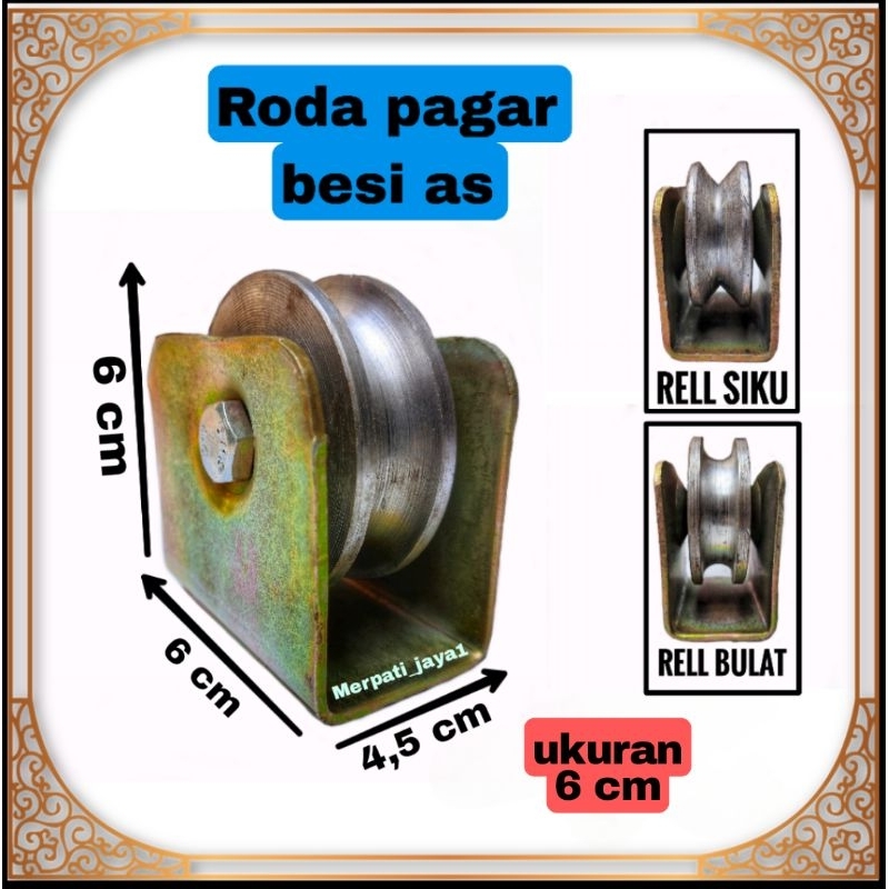 Jual roda pagar 6 cm besi as bubut pintu pagar gerbang | Shopee Indonesia