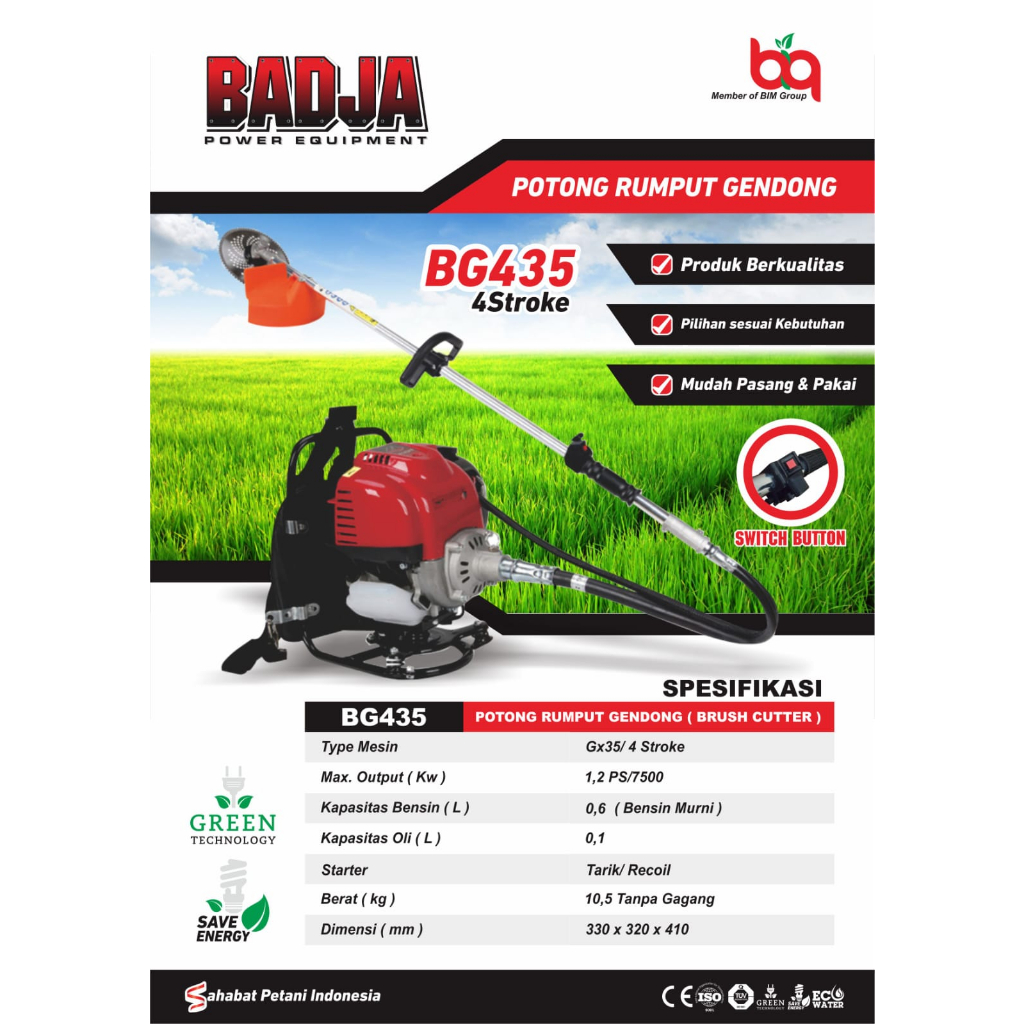 Jual BADJA Mesin potong rumput 4 tak BG435 4 Stroke | Shopee Indonesia