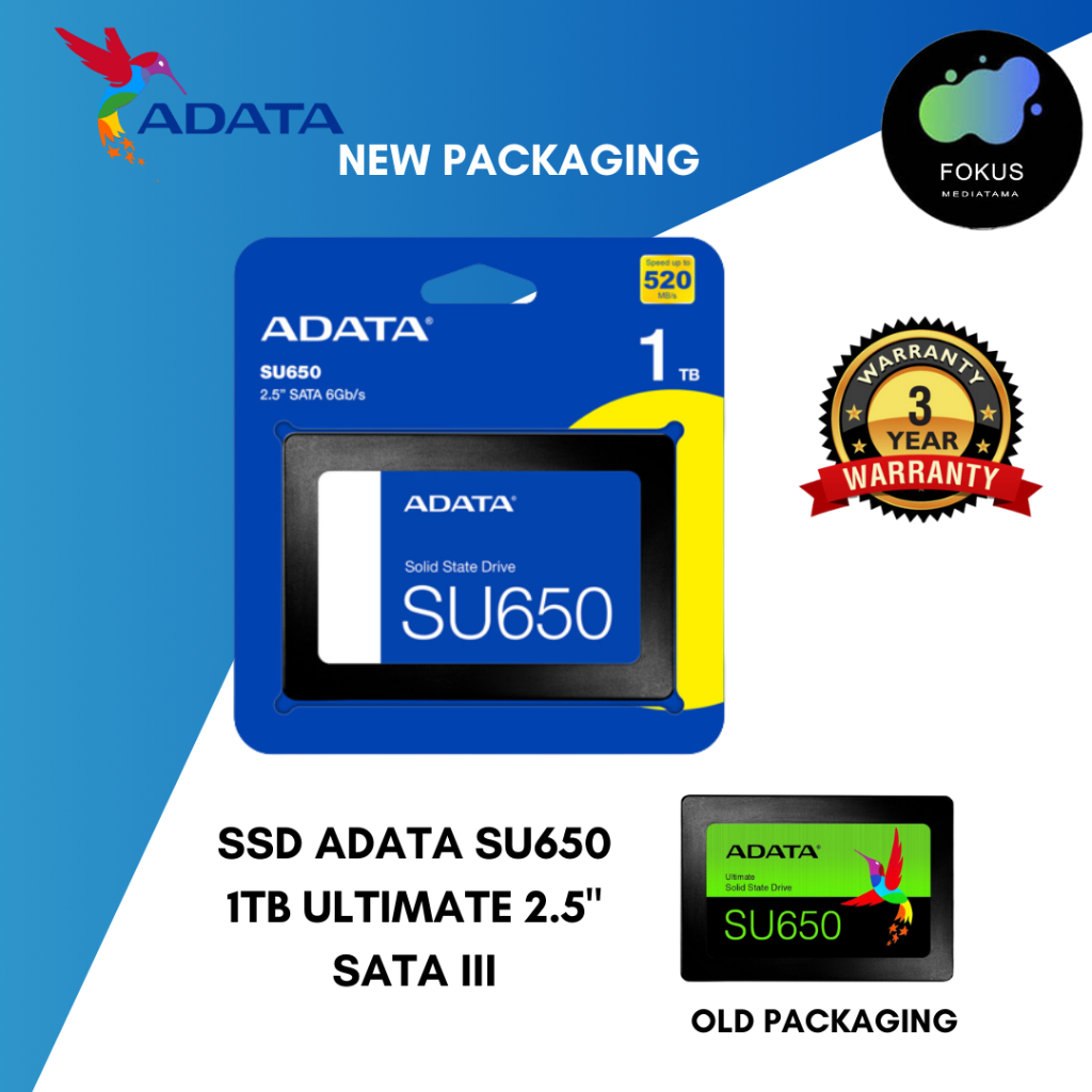 Jual SSD ADATA SU650 1TB Ultimate 2.5" Sata III | Shopee Indonesia