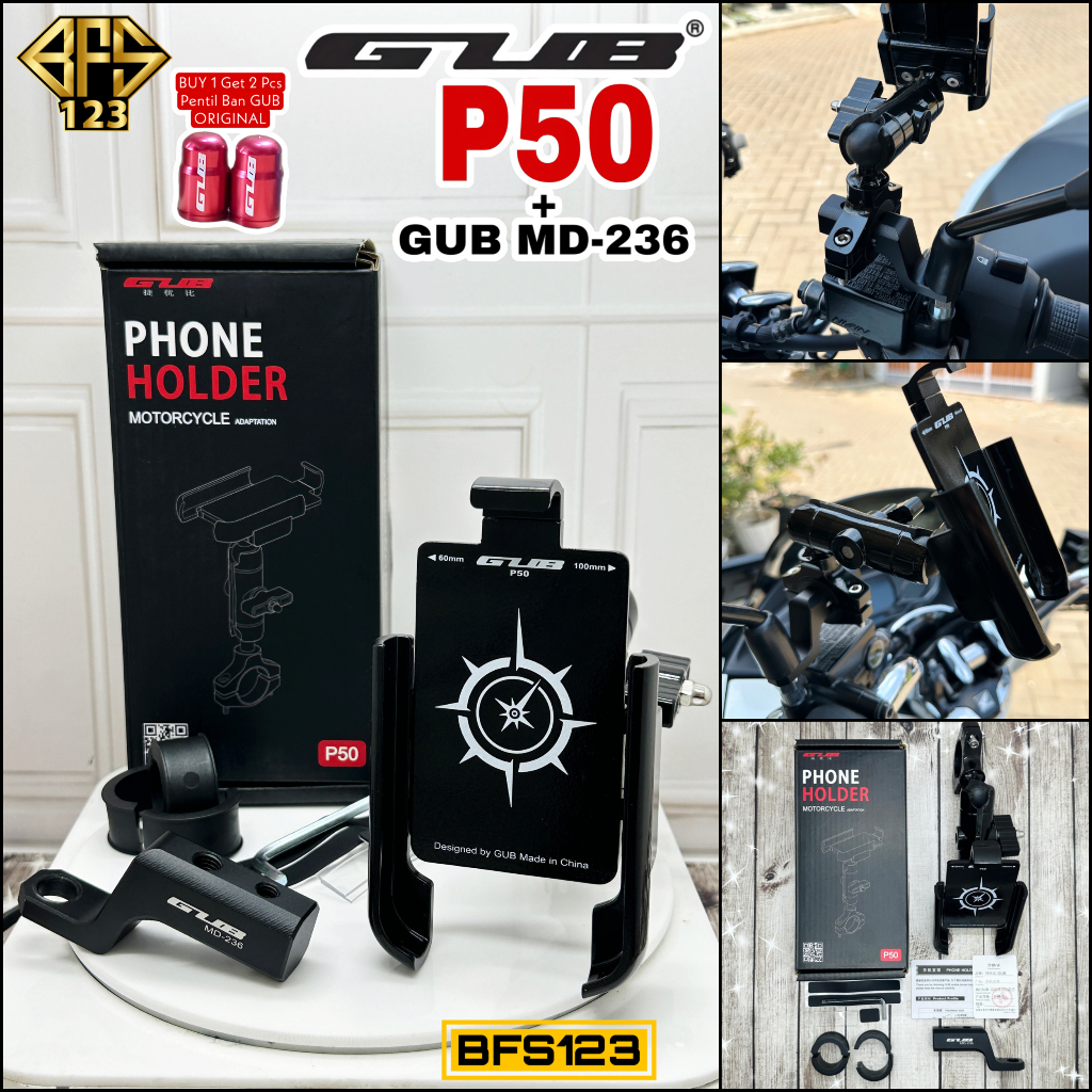 Jual GUB P50 Phone Holder Handphone All Rotate 360 Flexible Full Alumunium Aloy | Shopee Indonesia
