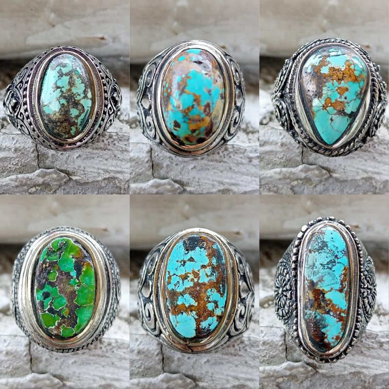 Jual Natural pirus persi unik dan antik serat emas ring alpaka super ...