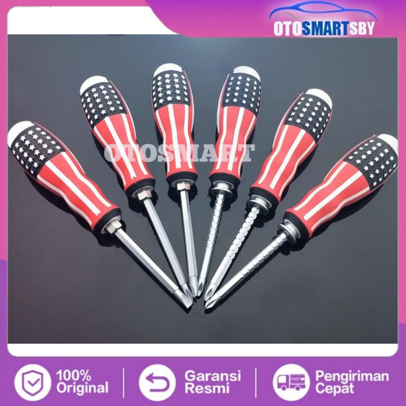 Jual Obeng Bolak Balik USA Amerika 4 Inch Obeng Plus Minus Terkulitas ...