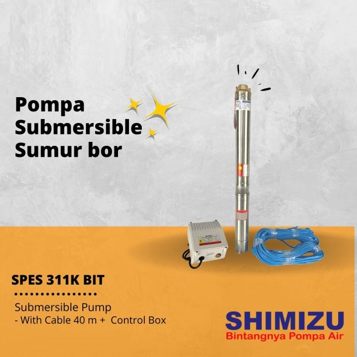Jual SHIMIZU POMPA AIR SUBMERSIBLE SUMUR BOR SPES 311K BIT GARANSI RESMI | Shopee Indonesia