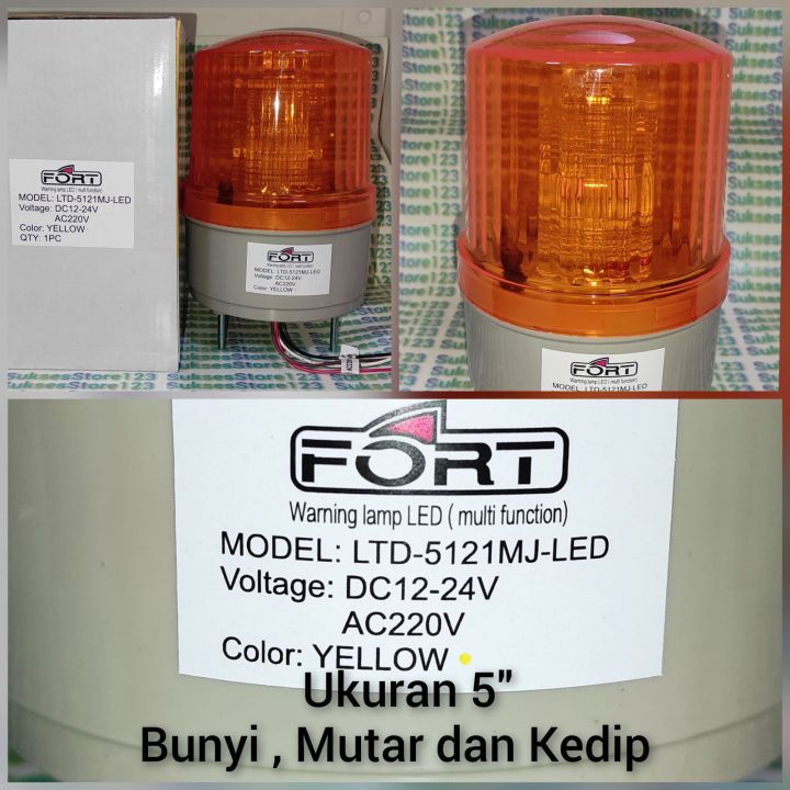 Jual Lampu Warning Light LED 5" Warning Light Rotary Bunyi 5 inch AC/DC ...