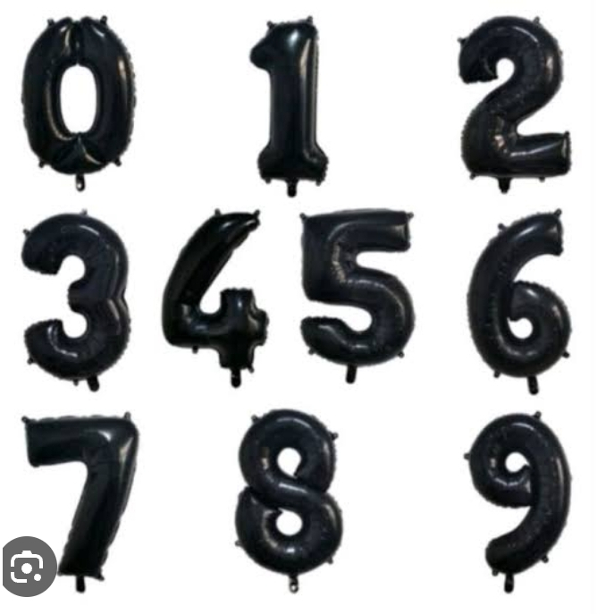 Jual BALON FOIL ANGKA 80 CM HITAM //BALON FOIL ANGKA WARNA HITAM JUMBO ...