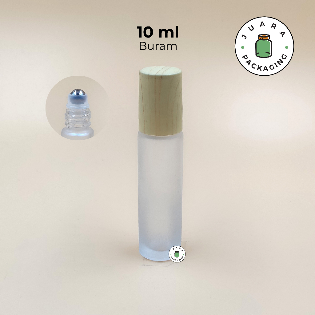 Jual Botol Kaca Roll On 10ml Kaca Buram Matte Doff dengan Rollon ...