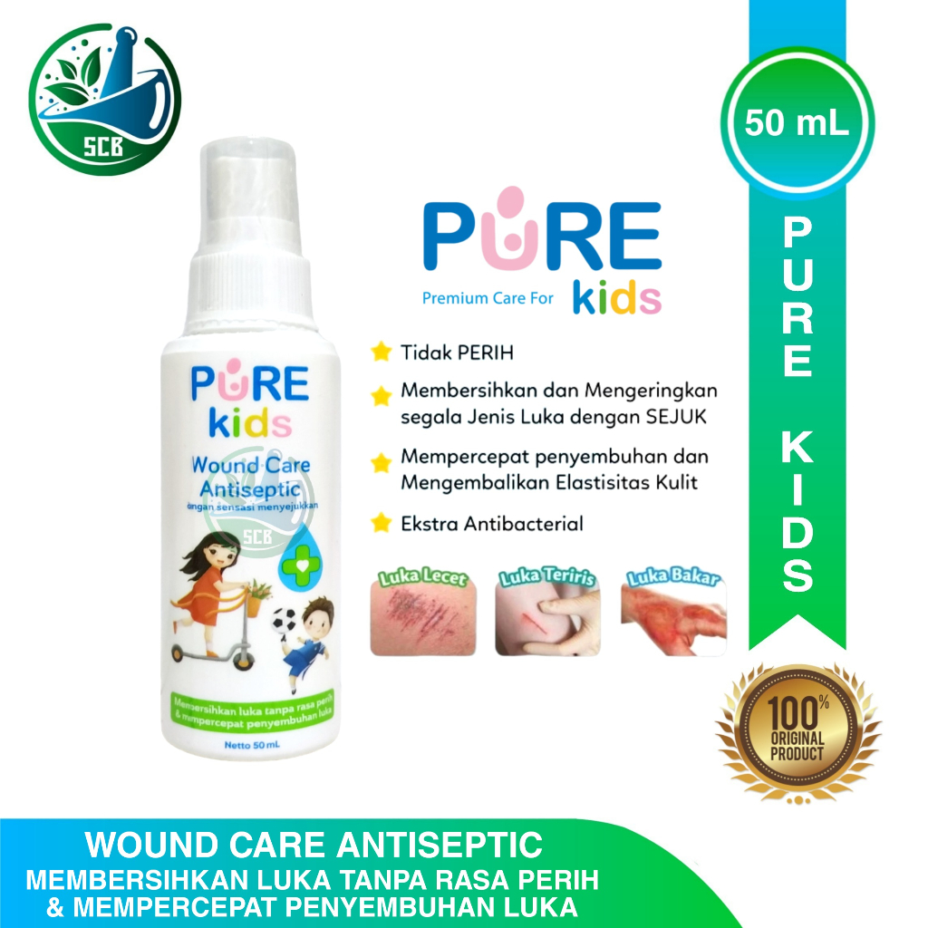 Jual Pure Kids Wound Care Antiseptic Spray Pembersih Luka Anak 50 mL ...