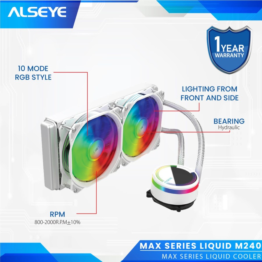 Jual Alseye M240 Fan Liquid Cooler CPU Dual Fan | Shopee Indonesia