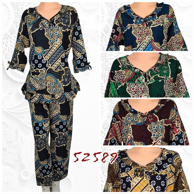 Jual Mom Sleepwear Baju Tidur piyama model tangan 3/4 motif Batik asal ...