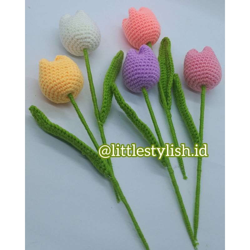 Jual Crochet Tulip Flower / Bunga Rajut / Hadiah Wisuda / anniversary ...