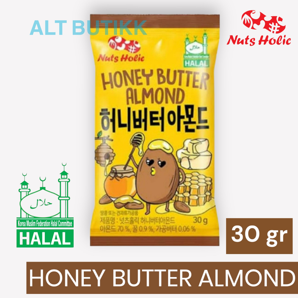 Jual NUTS HOLIC HONEY BUTTER ALMOND 30 GR | SNACK KACANG ALMOND ...