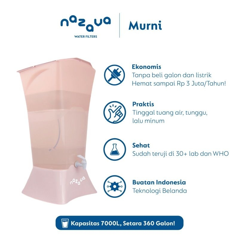 Jual Nazava Filter air Praktis tipe Riam atau Murni, air siap setiap ...