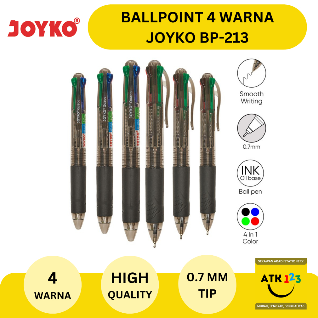 Jual Ballpoint / Bolpen / Pulpen Merk Joyko BP-213 Quaco 4 Warna (4 ...