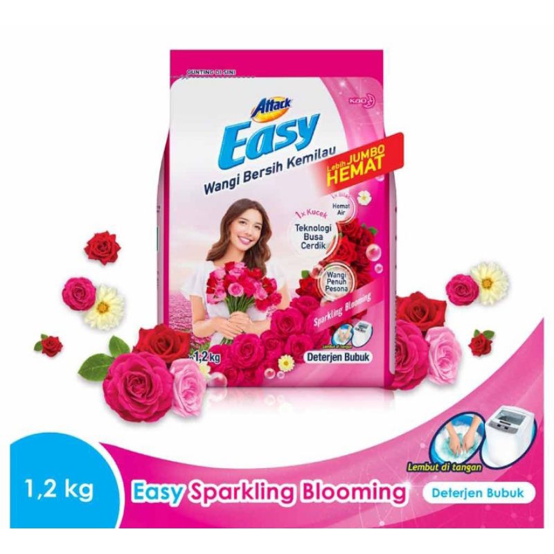 Jual Attack Easy Deterjen Bubuk Sparkling Blooming / Sweet Glamour 1,2 kg | Shopee Indonesia