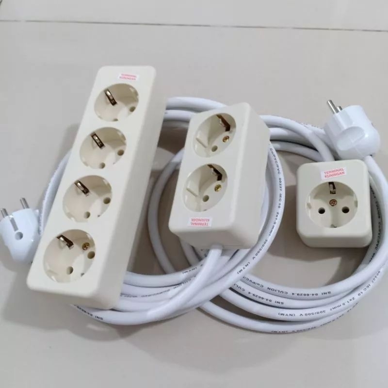 Jual stop kontak 1 2 3 4 5 lubang kabel tunggal kawat tembaga 1 2 3 4 5 ...
