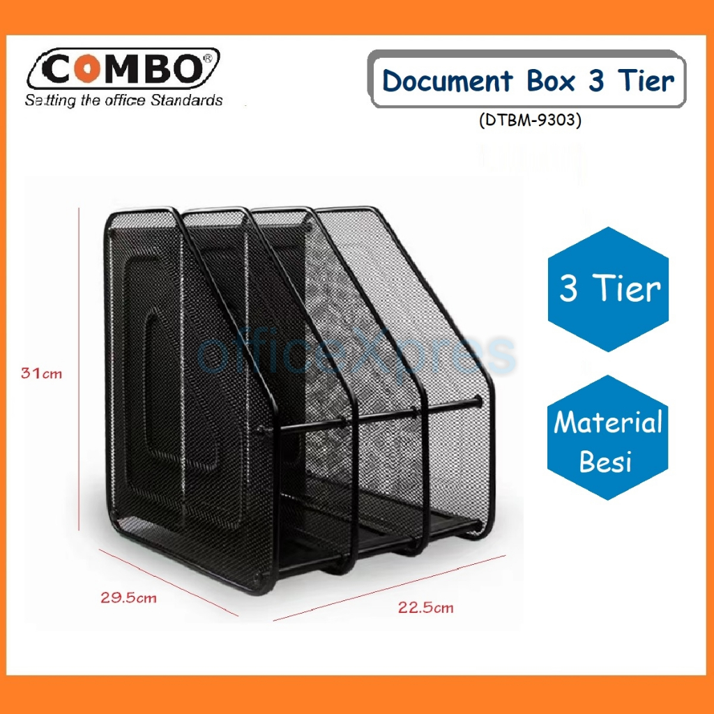 Jual Rak Box File Kantor 3 Tier / Rak Dokumen layer / Document Rack / File Tray Organizer Meja ...