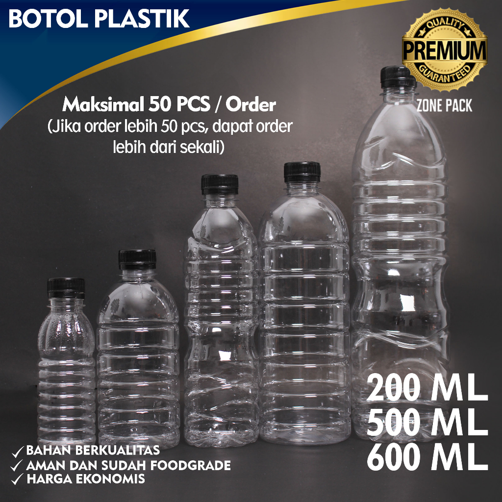 Jual Botol | Botol Minum Plastik LN + Tutup Berbagai Ukuran | Botol ...