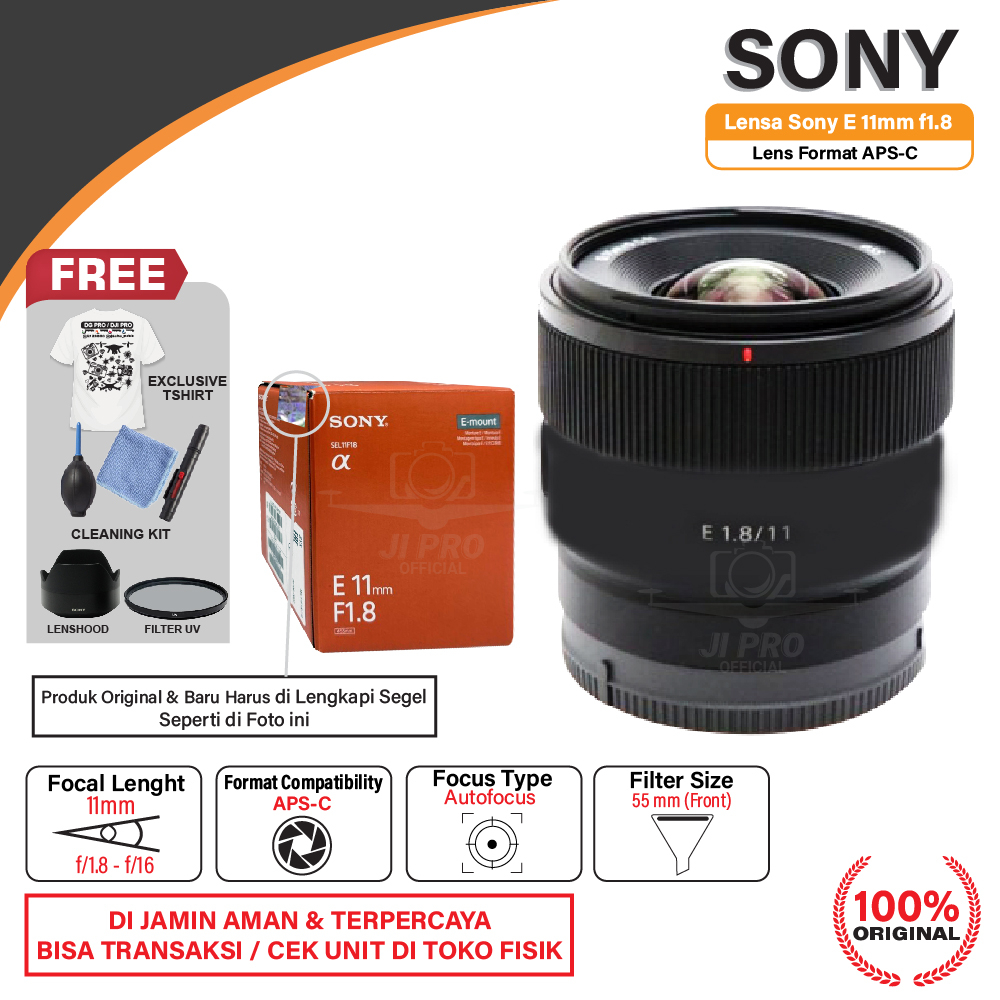 Jual Sony E 11mm f1.8 APSC Lens Sony 11 mm f/1.8 Garansi Resmi | Shopee ...