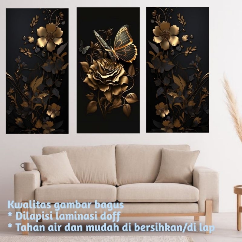 Jual Hiasan dinding poster tanaman bunga asthetik4 1set isi 3untuk ...