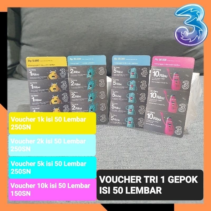 Jual Voucher zero tri 1Gepok 50 Lembar | Shopee Indonesia