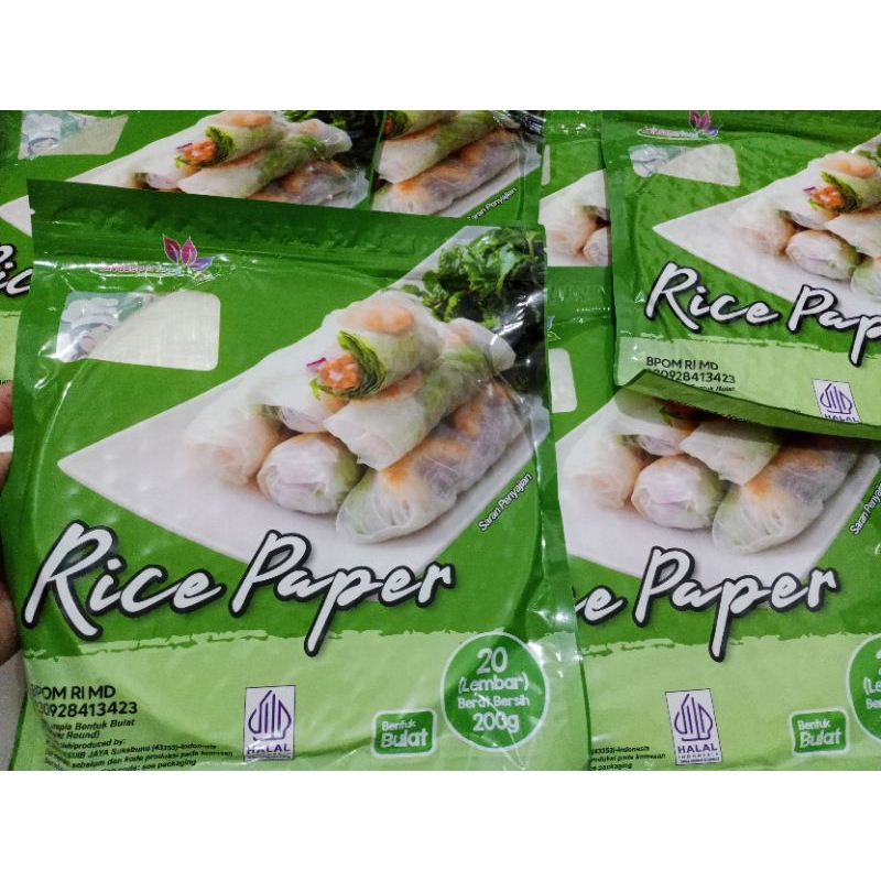 Jual Rice paper Halal 200 gram kulit lumpia | Shopee Indonesia
