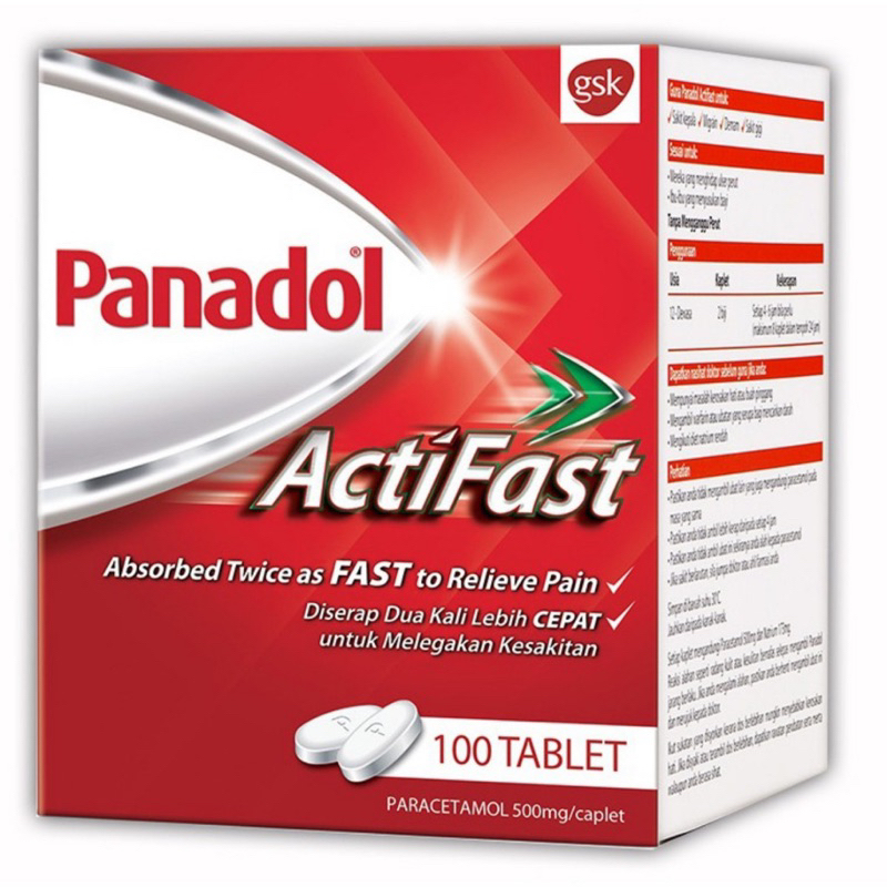 Jual Panadol Actifast Malaysia Per Strip 10 Tablet sakit demam , sakit ...