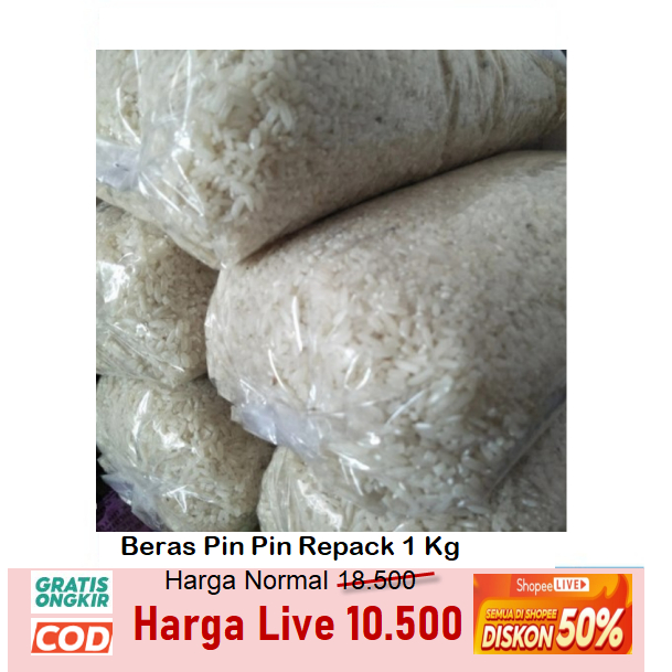 Jual Beras Pin Pin Repack 1 Kg | Shopee Indonesia