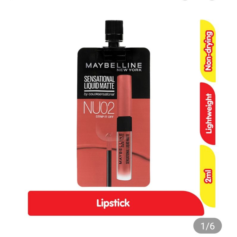 Jual MAYBELLINE Sensational Liquid Matte Lip Cream NU02 Strip it Off ...