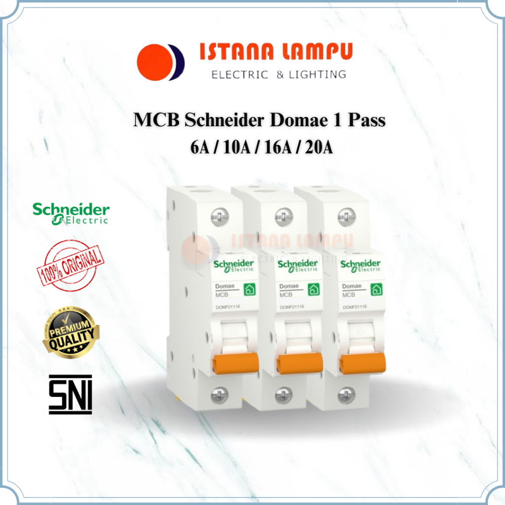Jual MCB Schneider Domae 1 Pass 6a / 10a / 16a / 20a | Shopee Indonesia