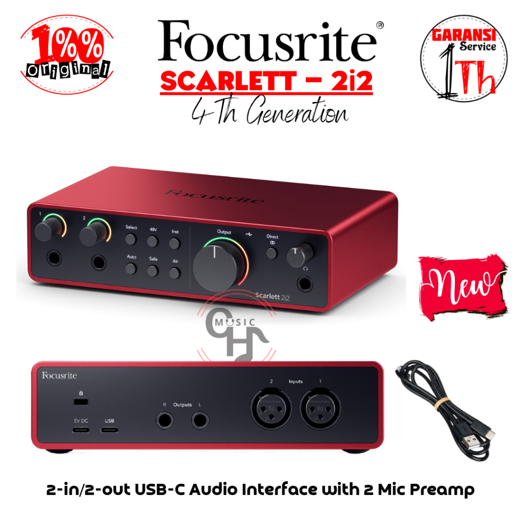 Jual Focusrite Scarlett 2i2 4th Gen USB Audio Interface | Shopee Indonesia