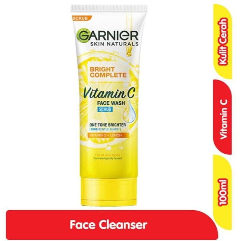 Jual Garnier Bright Complete Vitamin C Face Wash Scrub 100ml Shopee